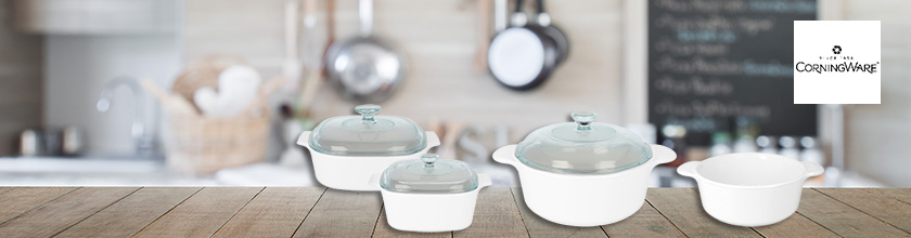 Corning Cookware - Classic White Glass Casseroles, Pots & Pans - PureNature